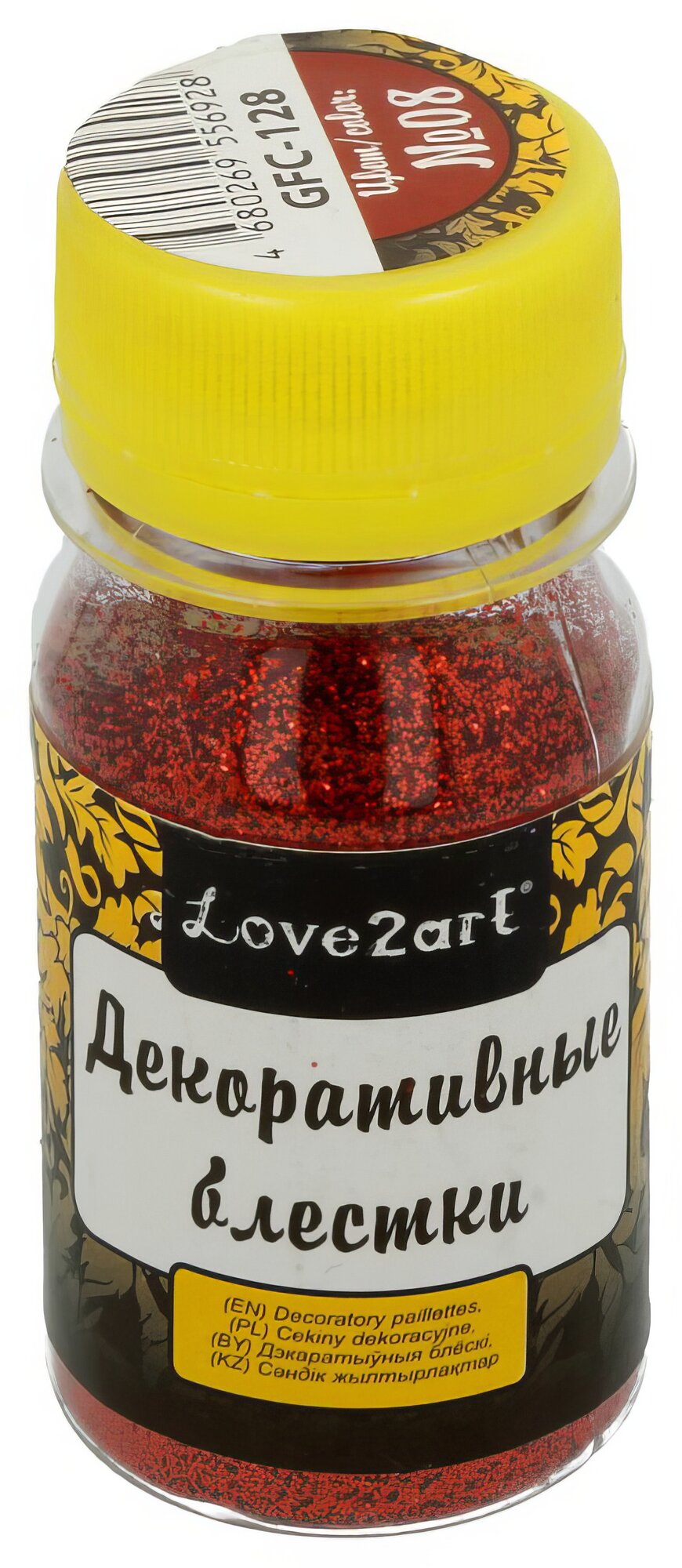 Love2art Декоративные блестки GFC-128 0.2 мм 20 г № 08 красный