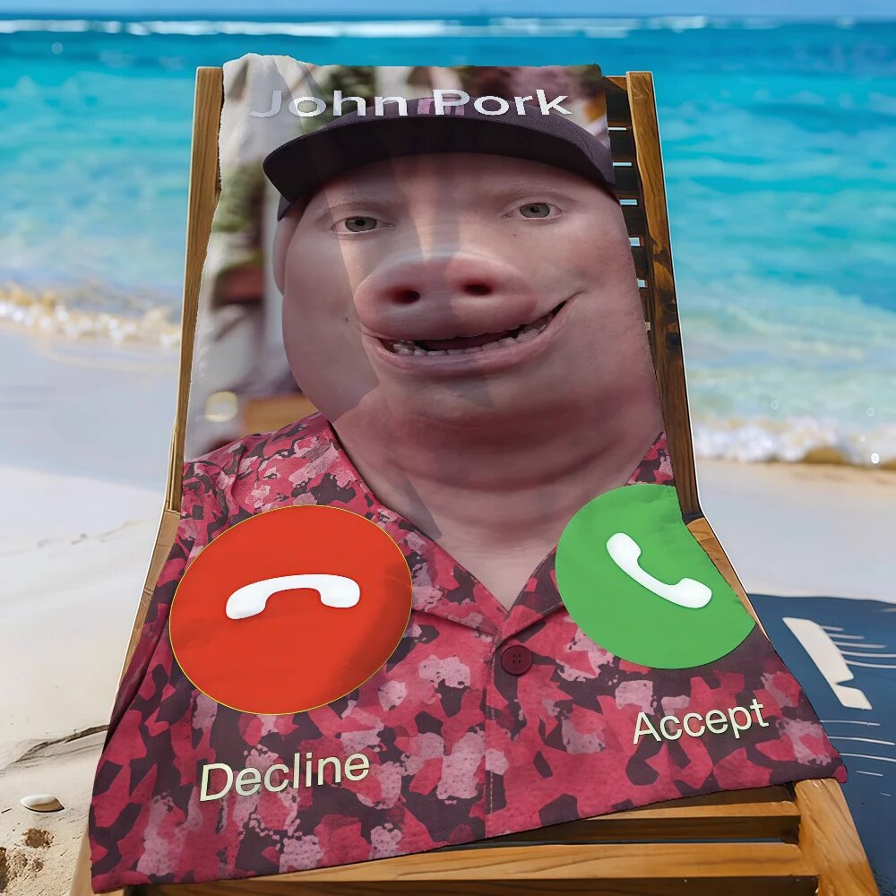 Funny John Pork is Calling Meme Полотенце из полиэстера STJ40x70CM, 3
