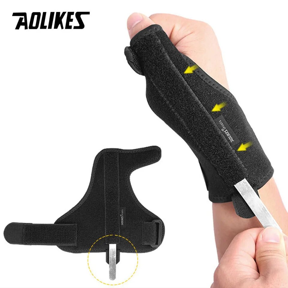 Бандаж для запястья AOLIKES черный полиэстер Right hand