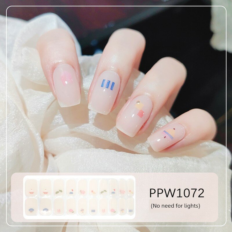PPW1072 Наклейки для ногтей из бумаги без нагрева, полный набор - декоративные стикеры для женщин