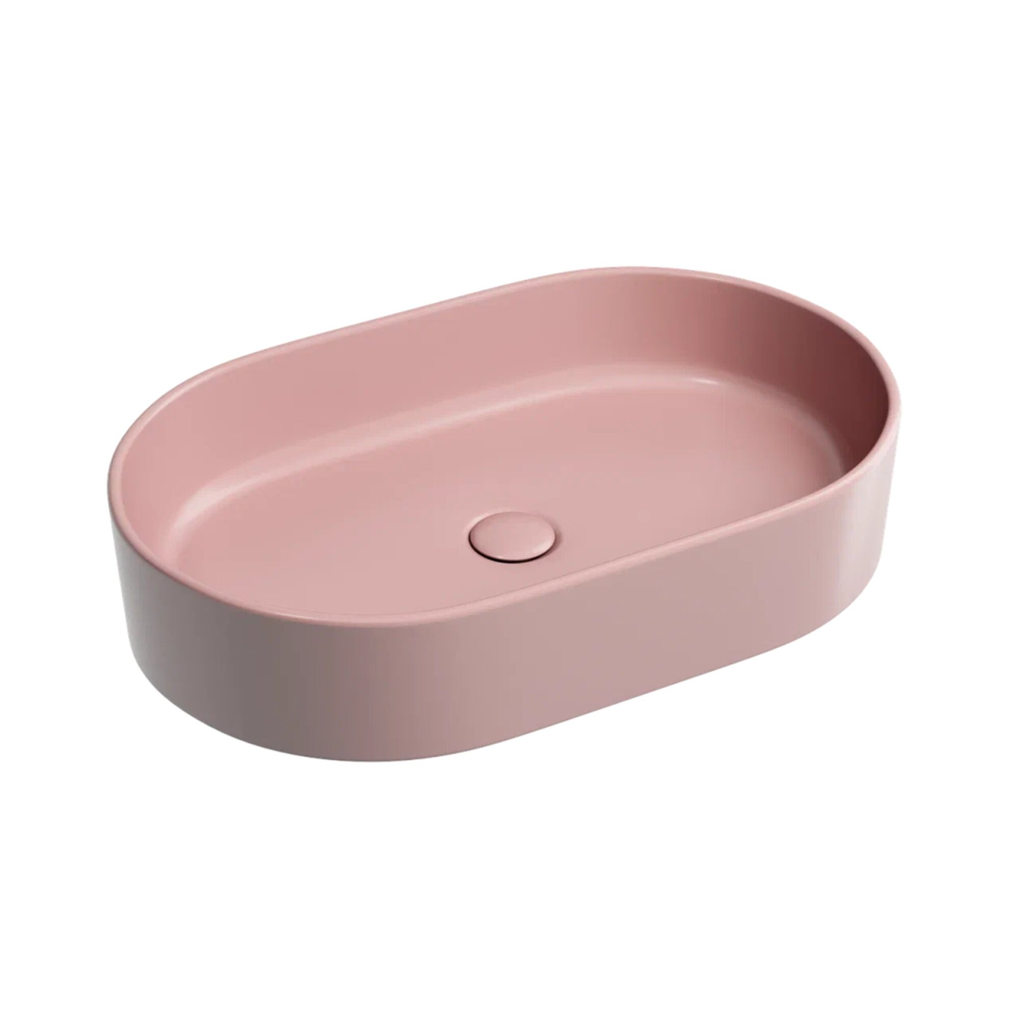 Умывальник чаша Ceramicanova Element CN6048MP, накладная, овальная, цвет Розовый Матовый, 608x385x122мм