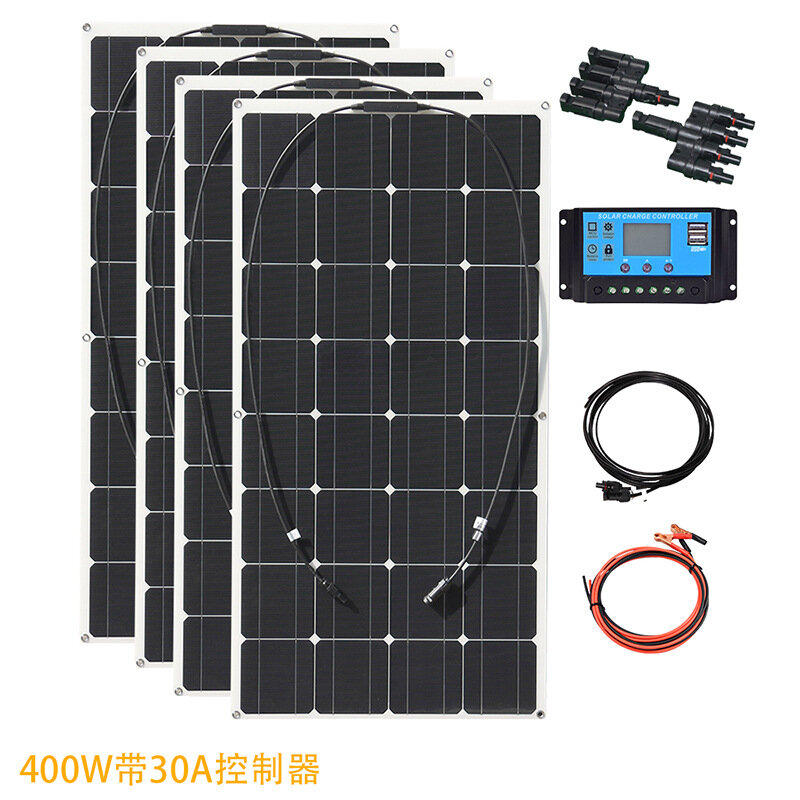 Прямая продажа монокристаллическая солнечная панель 100W200W300W400W500W600W комплект с управлением RV генераторная плата