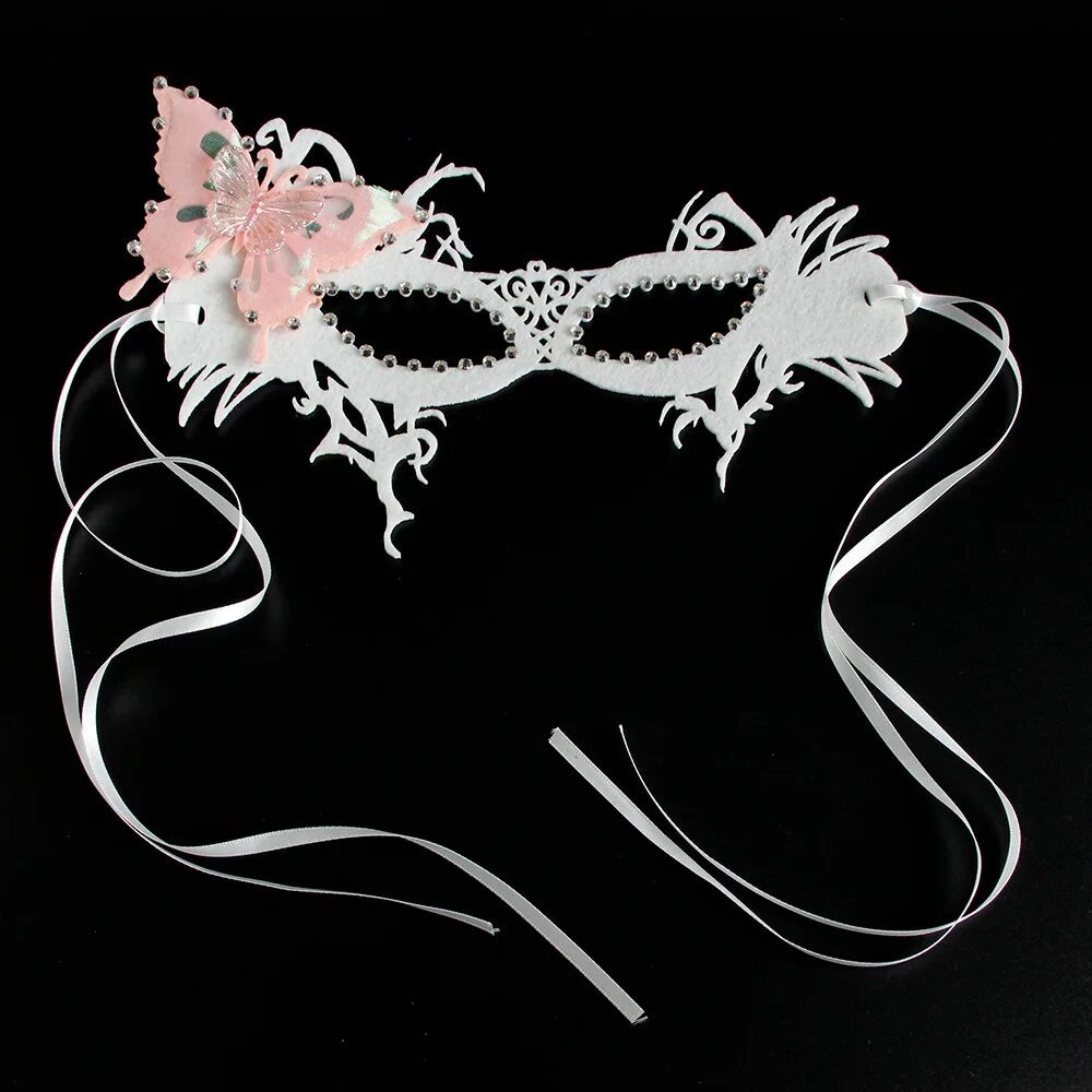 Маска-бабочка со стразами, полулицевая бабочка, белая маскарадная маска, костюм для выпускного вечера, карнавал, венецианская вечеринка, маскарад, бал-маскарад