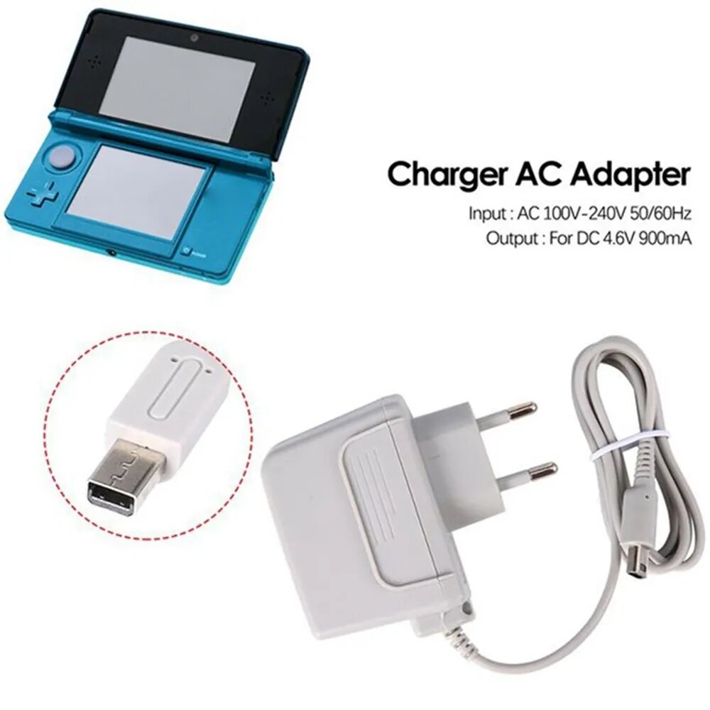 Зарядное устройство переменного тока для Nintendo Voor Nieuwe 3DS XL LL с вилкой европейского стандарта Аксессуары для электроники (серые)