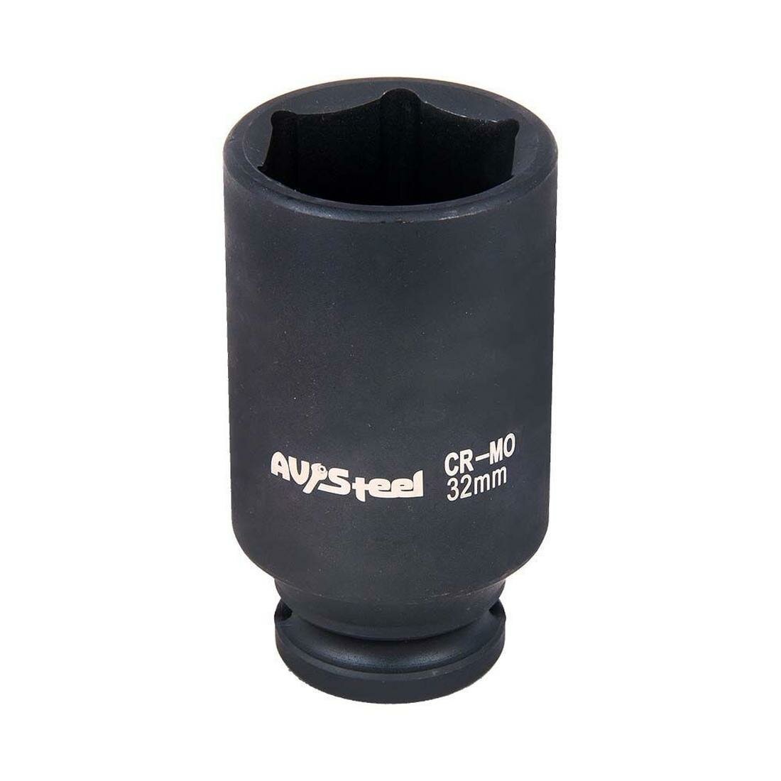 Головка ударная 1/2" шестигранная удлиненная 32мм "AV Steel"
