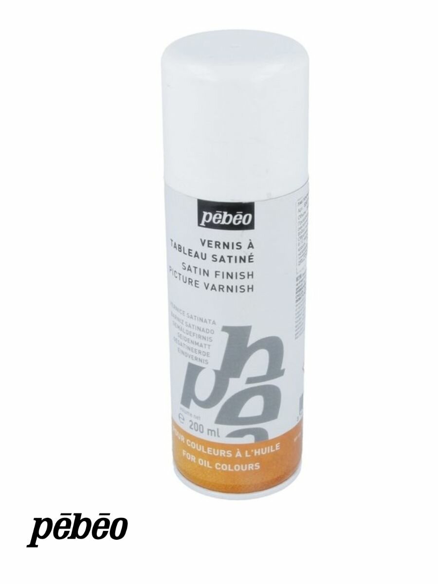 PEBEO лак покрывной для масляной живописи, на основе сольвента, аэрозоль 200 мл, Сатиновый 650707