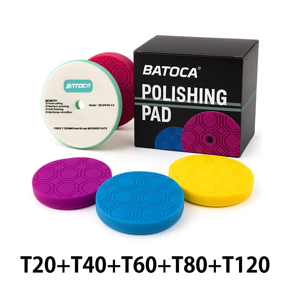 Полировальные Круги BATOCA 5/6 Дюймов T20-T120 С Шестигранной Поролоновой Губкой Для 5Pcs Set, 5Inch