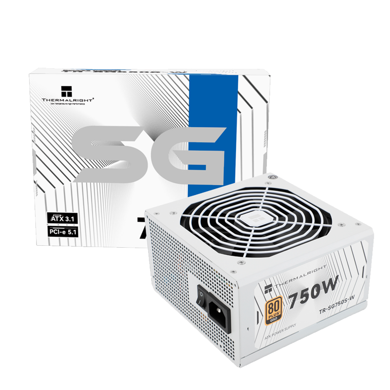 Блок питания Блок питания 750W/ Power Supply Thermalright, 750W 80+ Gold (ATX, 3.1, PCIe 5.1, Non-modular, 1x24(20+4)pin, 1xCPU 8(4+4)pin, 2xPCIe*2 8(6+2)pin, 5xSATA3, 1x12+4pin (12VHPWR PCIe 5.1 12+4pin 600mm), 3xMOLEX4pin, Active, 120x120mm, 150x140x86m