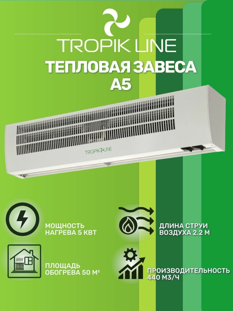 Климатическая техника/Электрическая Тепловая завеса Tropik-Line А5 Белый