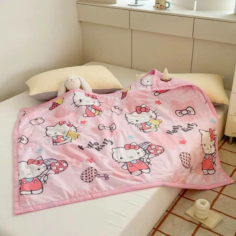 Плед детский с надписью Hello Kitty комфортное детское одеяло