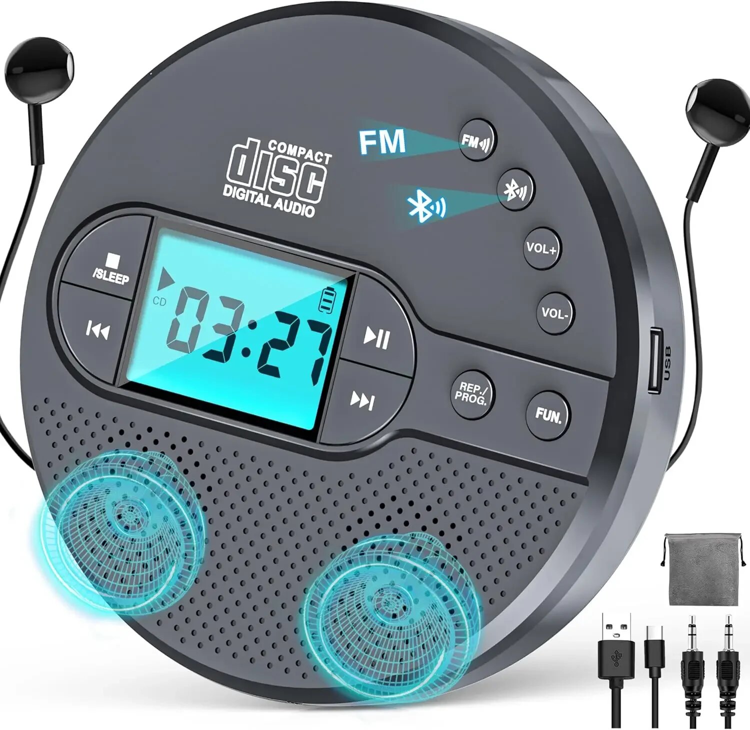 RJYLZ Портативный CD-плеер с Bluetooth