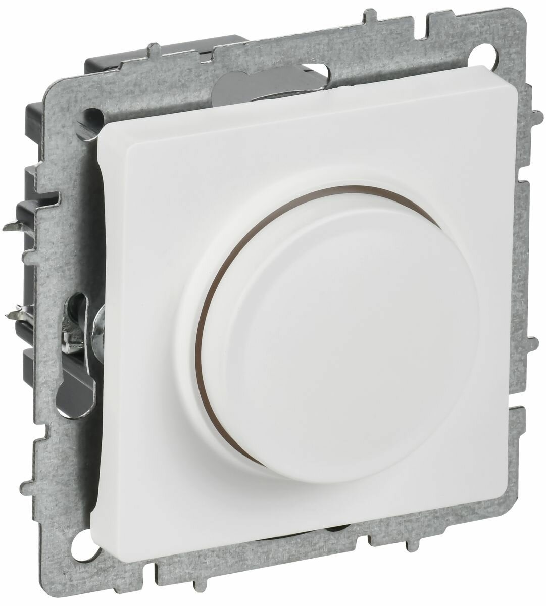 BRITE Светорегулятор поворотно-нажимной 600Вт СС10-1-0-БрАБ арктический белый IEK