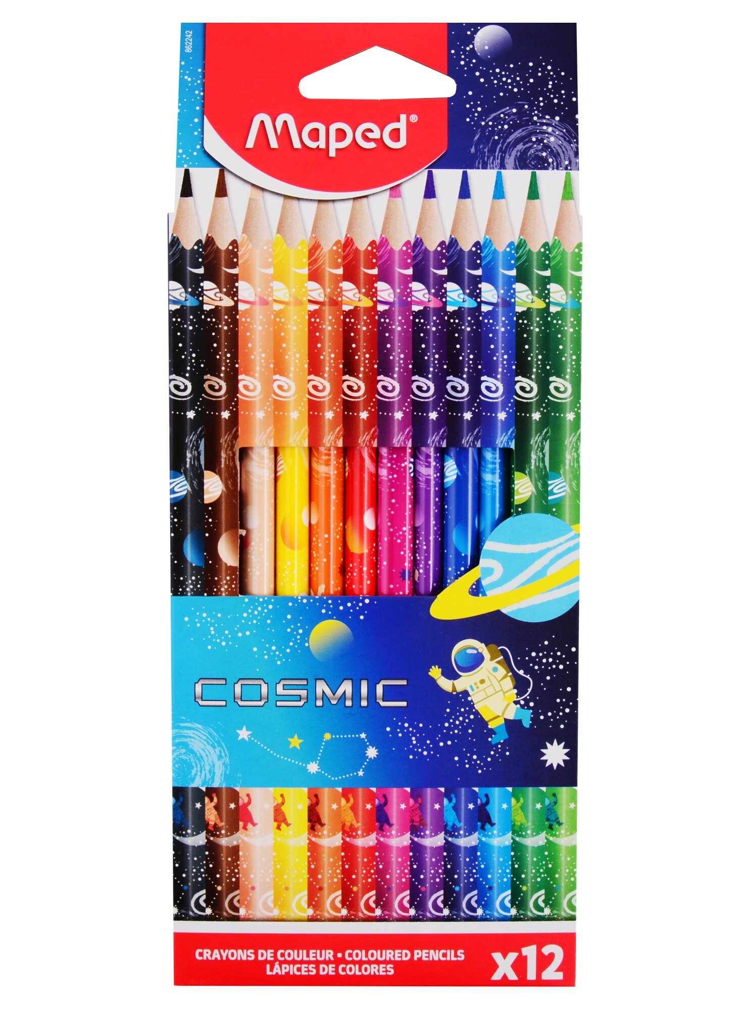 Карандаши цветные Maped, Color'Peps Cosmic, 12 цветов