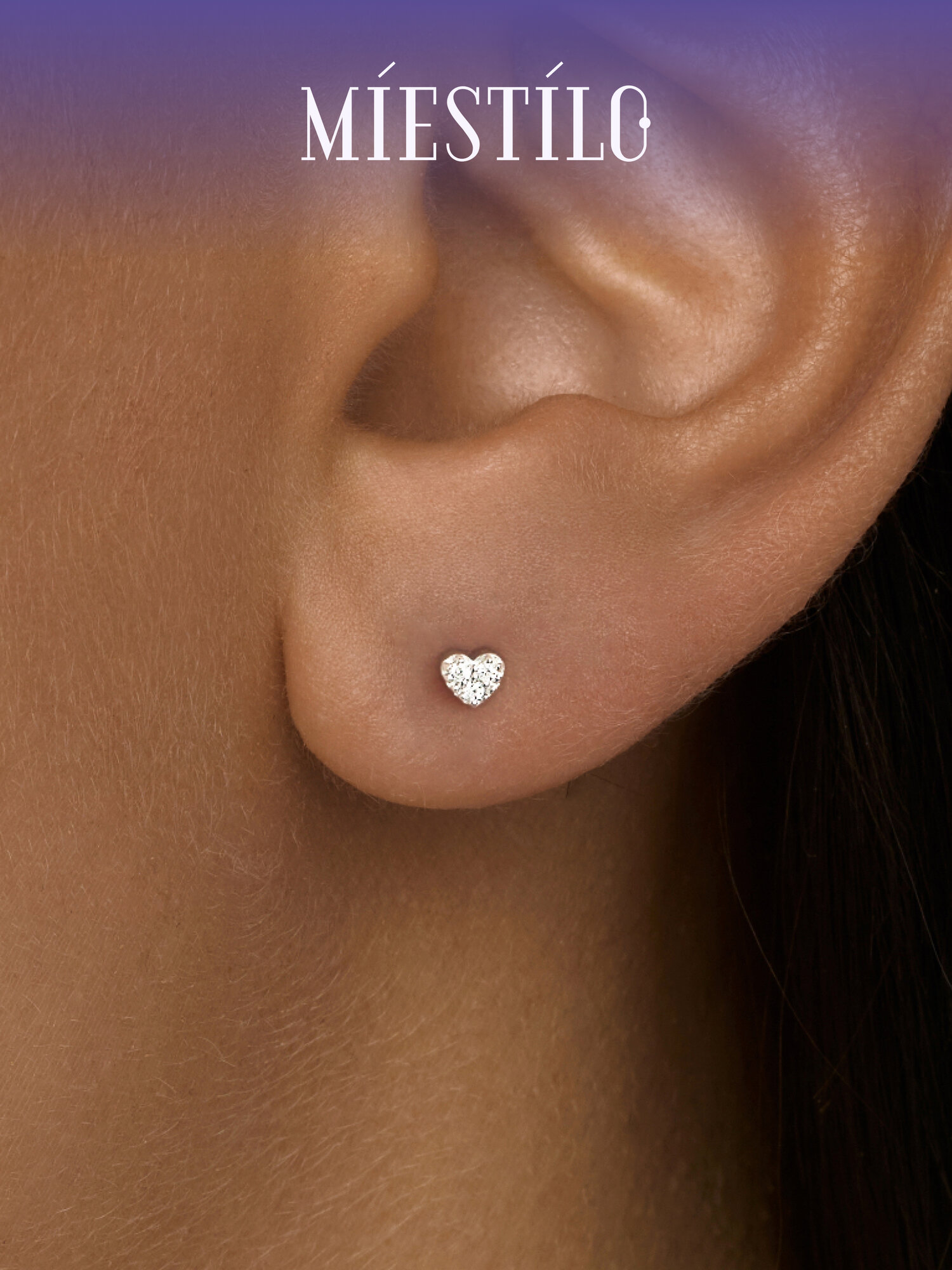 Серьги пусеты MIESTILO, серебро, 925 проба, родирование, фианит