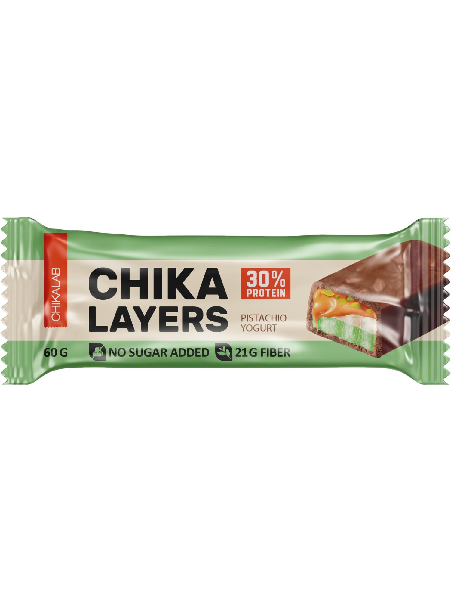 Протеиновый батончик Chikalab Chika Layers 20 x 60 г, Фисташковый йогурт