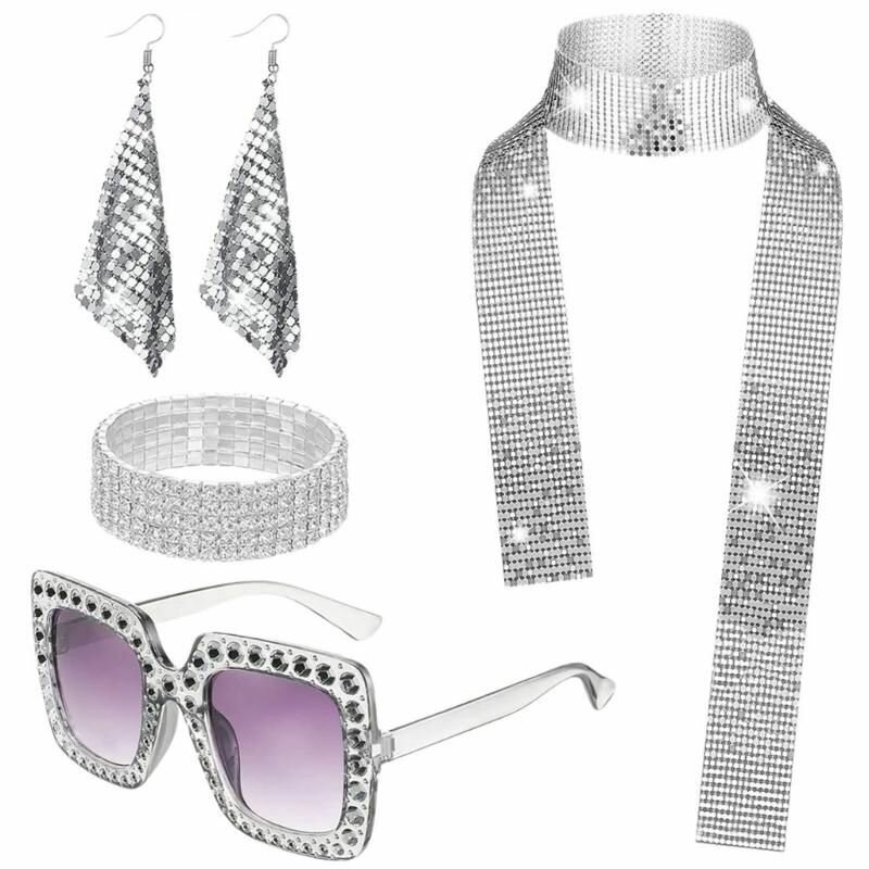 Женские аксессуары в стиле диско 70-х, - Набор 8