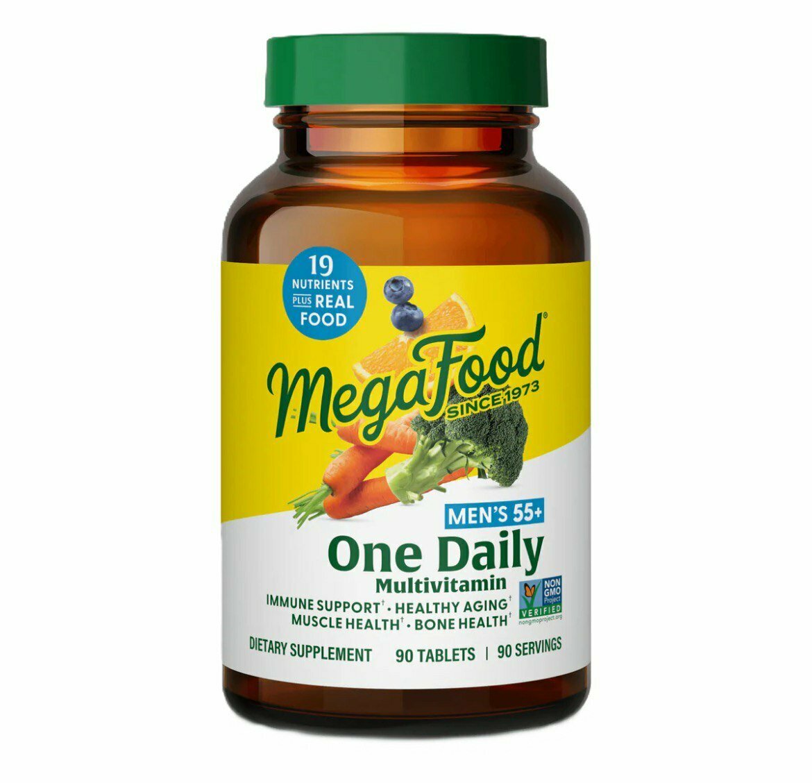 MegaFood, One Daily Men's 55+, мультивитамины для мужчин старше 55 лет, 90 таблеток