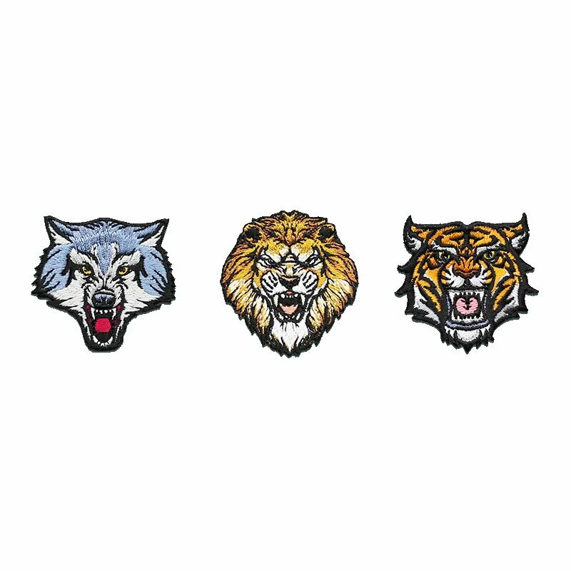 Нашивки вышитые "Лев, тигр, волк" ZH0242