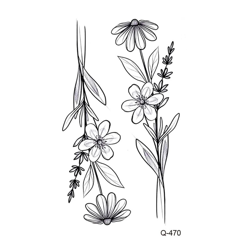 Маленькая временная татуировка, водостойкая черная роза, бабочка, стрела, цветок, крылья, маори, змея, женское искусство, запястье, шея, поддельная мини-наклейка