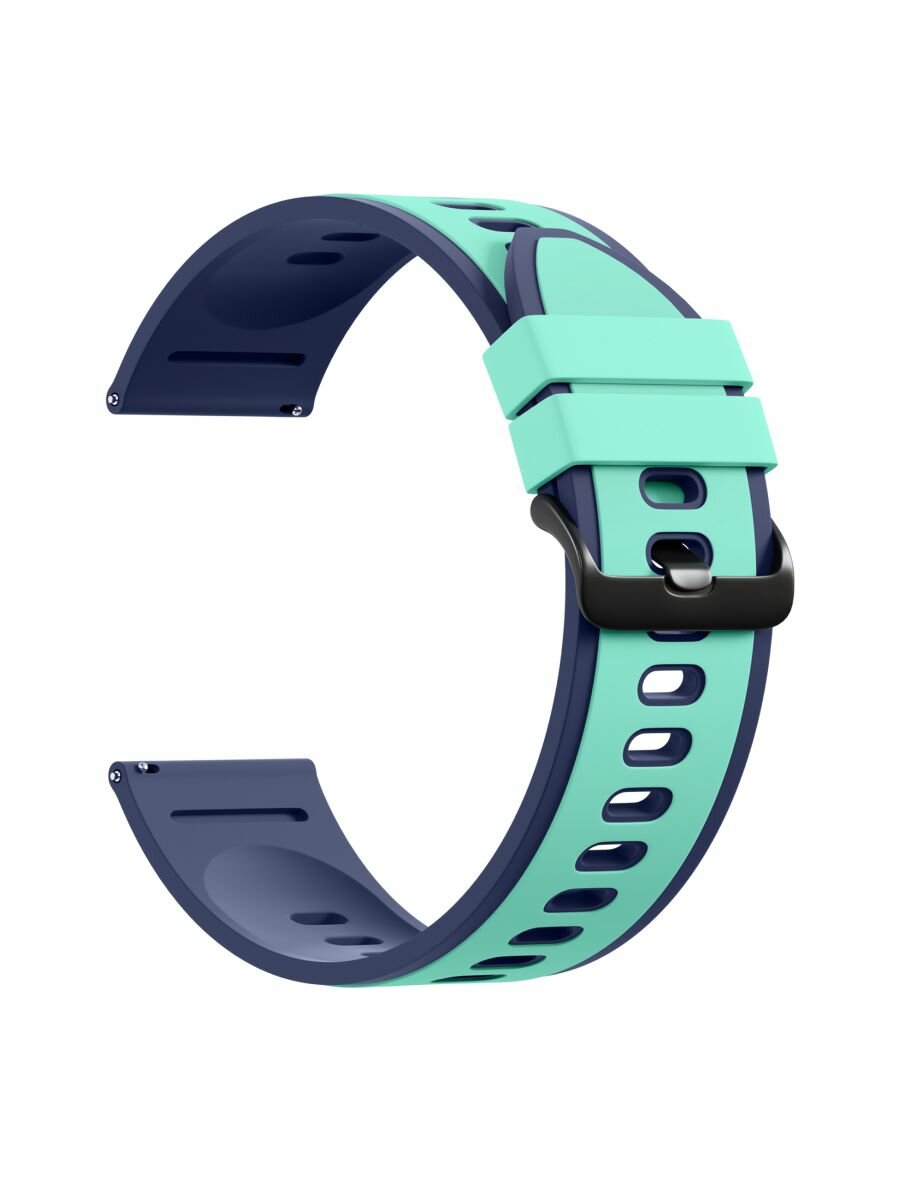 Универсальный силиконовый ремешок для часов Alto 20 мм Caweon DSJ-68-20-DBL Turquoise/Blue