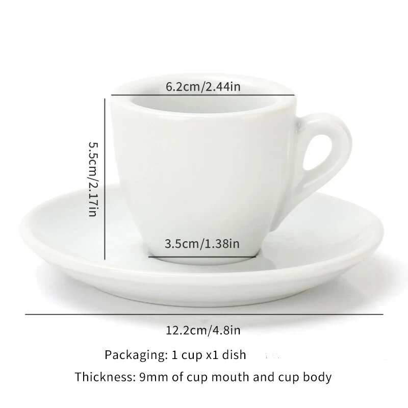 Керамические чашки для эспрессо, 50 мл, толстый дизайн для одной чашки, настенная чашка 9 мм, долговечная изоляция, аксессуары для эспрессо-бариста