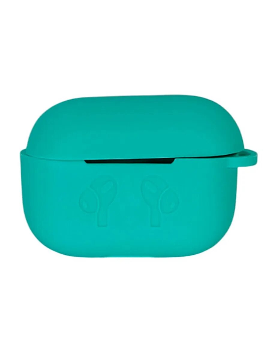 Чехол для Airpods Pro Silicone case, с карабином, Soft-touch, мятный