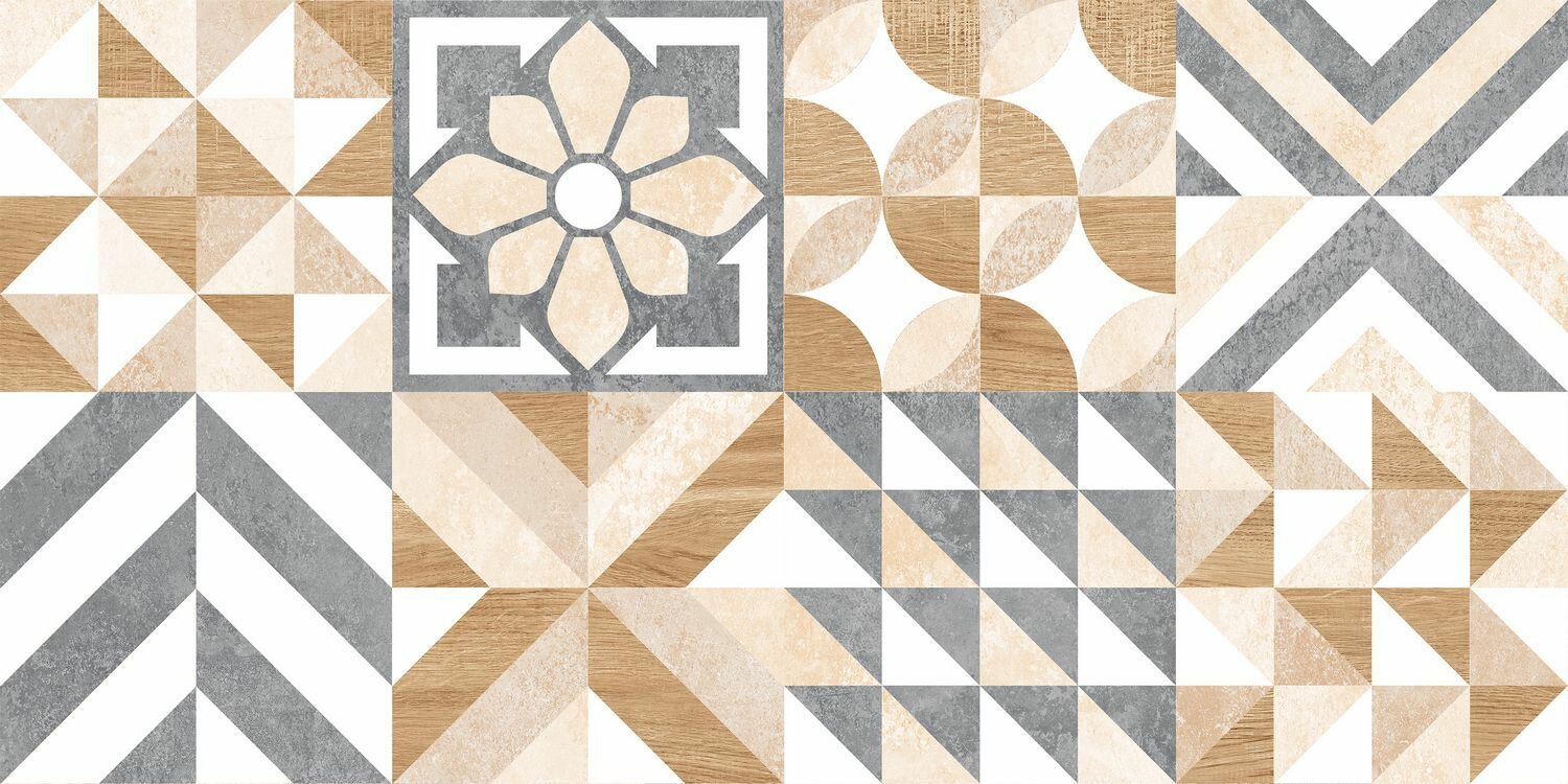 Global Tile Плитка Marmaris GT Бел пэчворк мат 25x50 8 мм арт. GT129VG (цена за 1.375 м2)