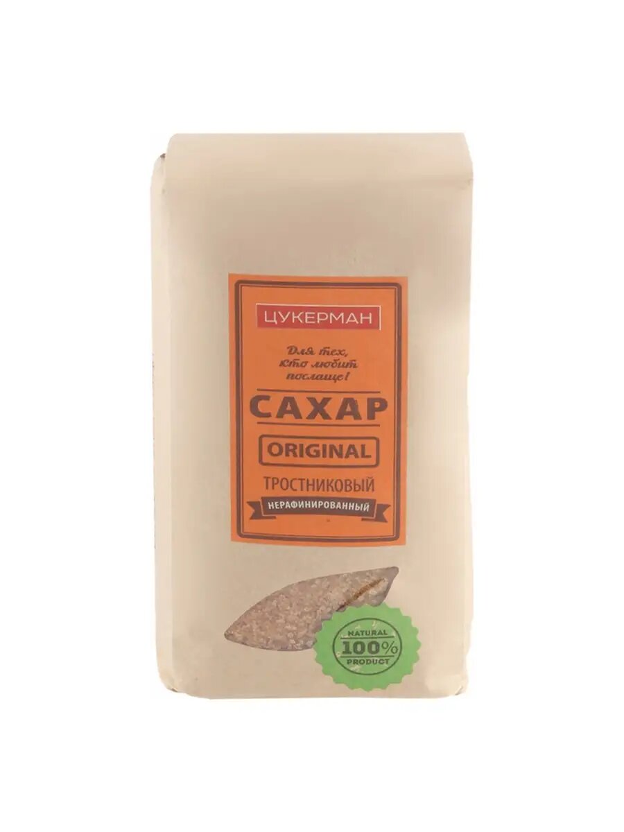 Сахар Цукерман тростниковый нерафинированный 900 г.