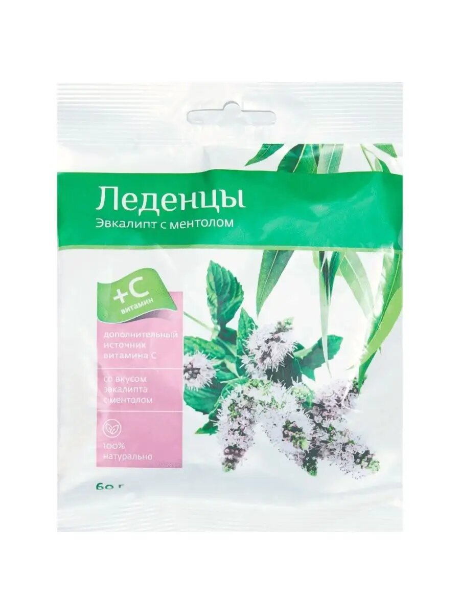 Карамель леденцовая с витамином с со вкусом эвкалипта с мент