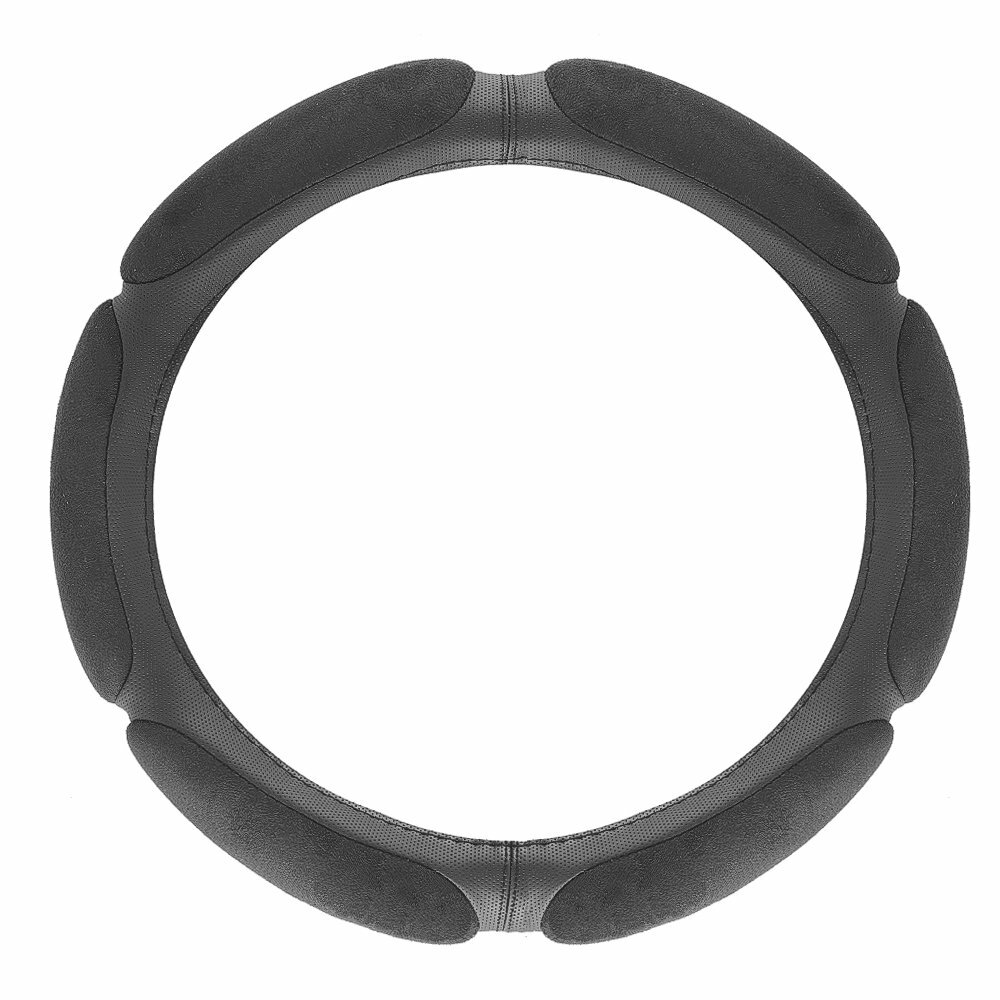 Оплетка на рулевое колесо AUTOPROFI спонжевая алькантара черный размер М 37-39 см SP-5026L BK/BK (M)