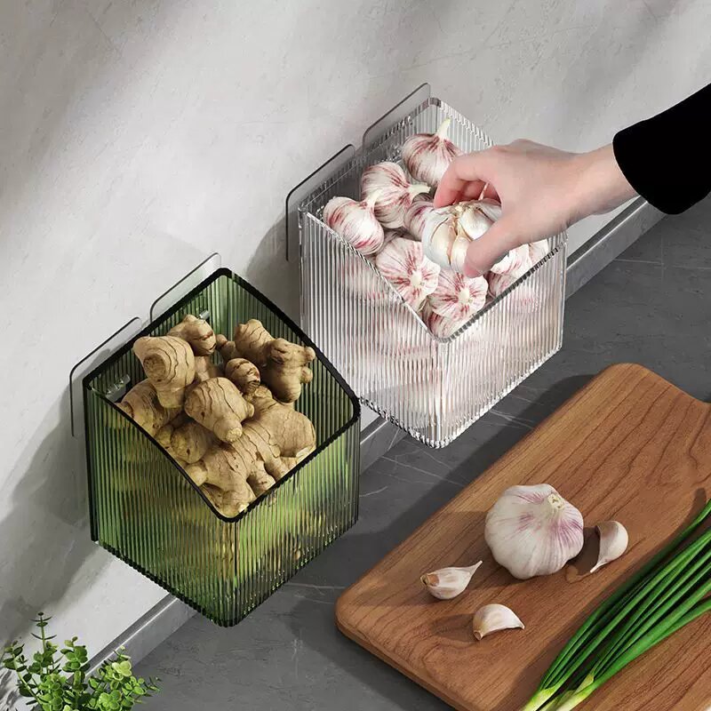 Контейнер для хранения лука, имбиря и чеснока, настенная подставка для яиц, волшебный контейнер для продуктов,