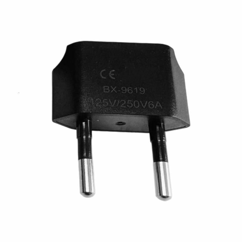 Адаптер для путешествий из Европы в США, круглый к плоскому, зарядка для мобильного телефона, ноутбука и планшета, Черный