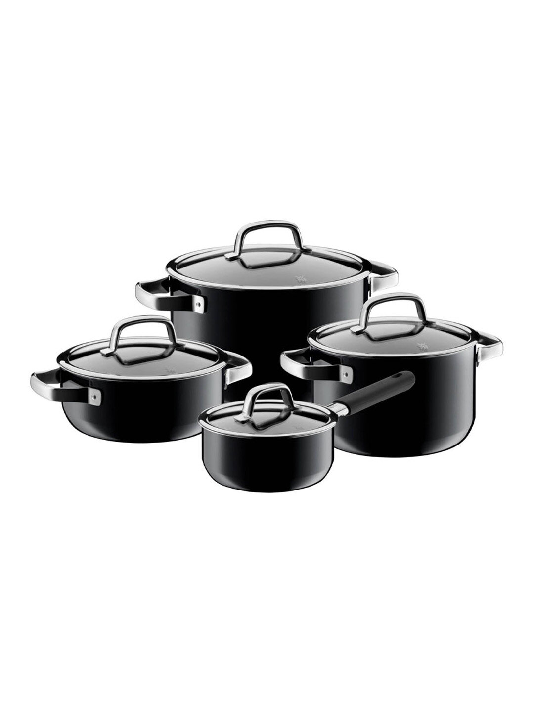 Набор кастрюль WMF Fusiontec Mineral Black 4 предмета, объем 1,3/2,4/3,7/6,4 л, для индукции