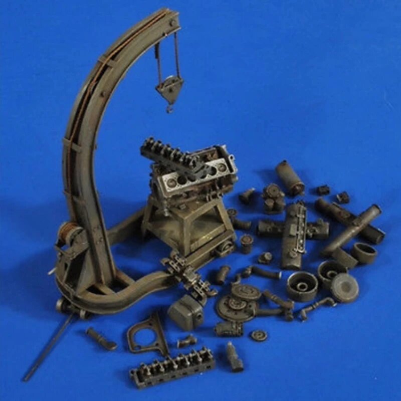 Модель сцены Panzerwerk 1:35 Workshop Engine Hanger с двигателем Tiger I