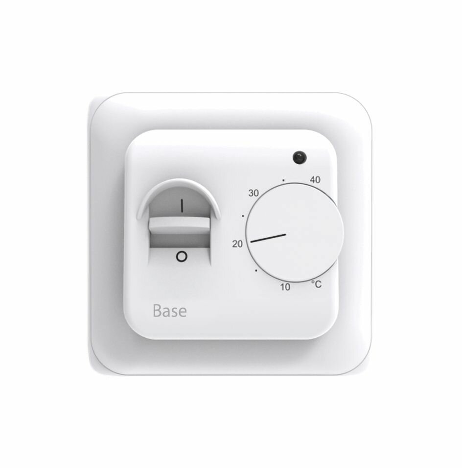 Терморегулятор Ридан Base для теплого пола, с датчиком темературы на проводе, белый, 16А