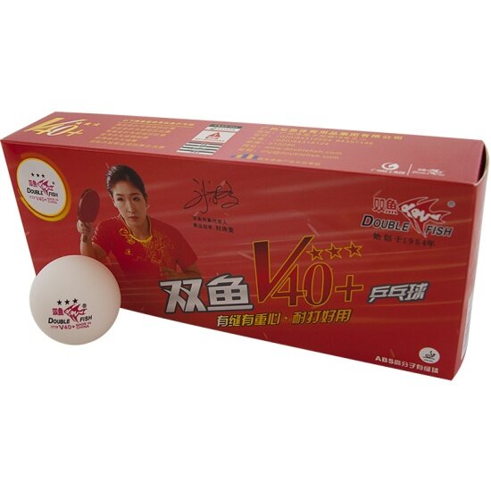 Мячи для настольного тенниса Double Fish 3***, арт. V111F1, диам. V40+мм, ITTF Appr, плаcтик, упак.10 шт, белый