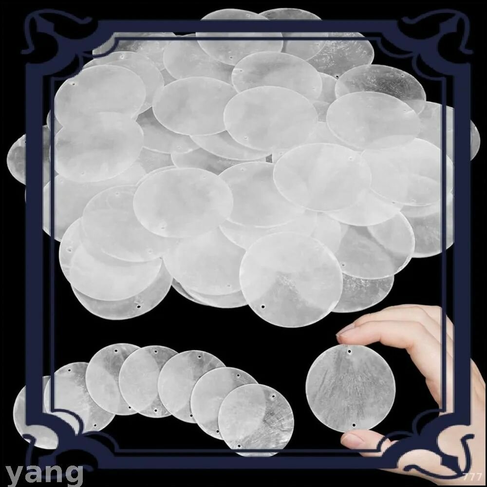 Натуральные раковины устриц капиз премиум, 100 штук круглых морских ракушек эксклюзивного происхождения размером 2 дюйма