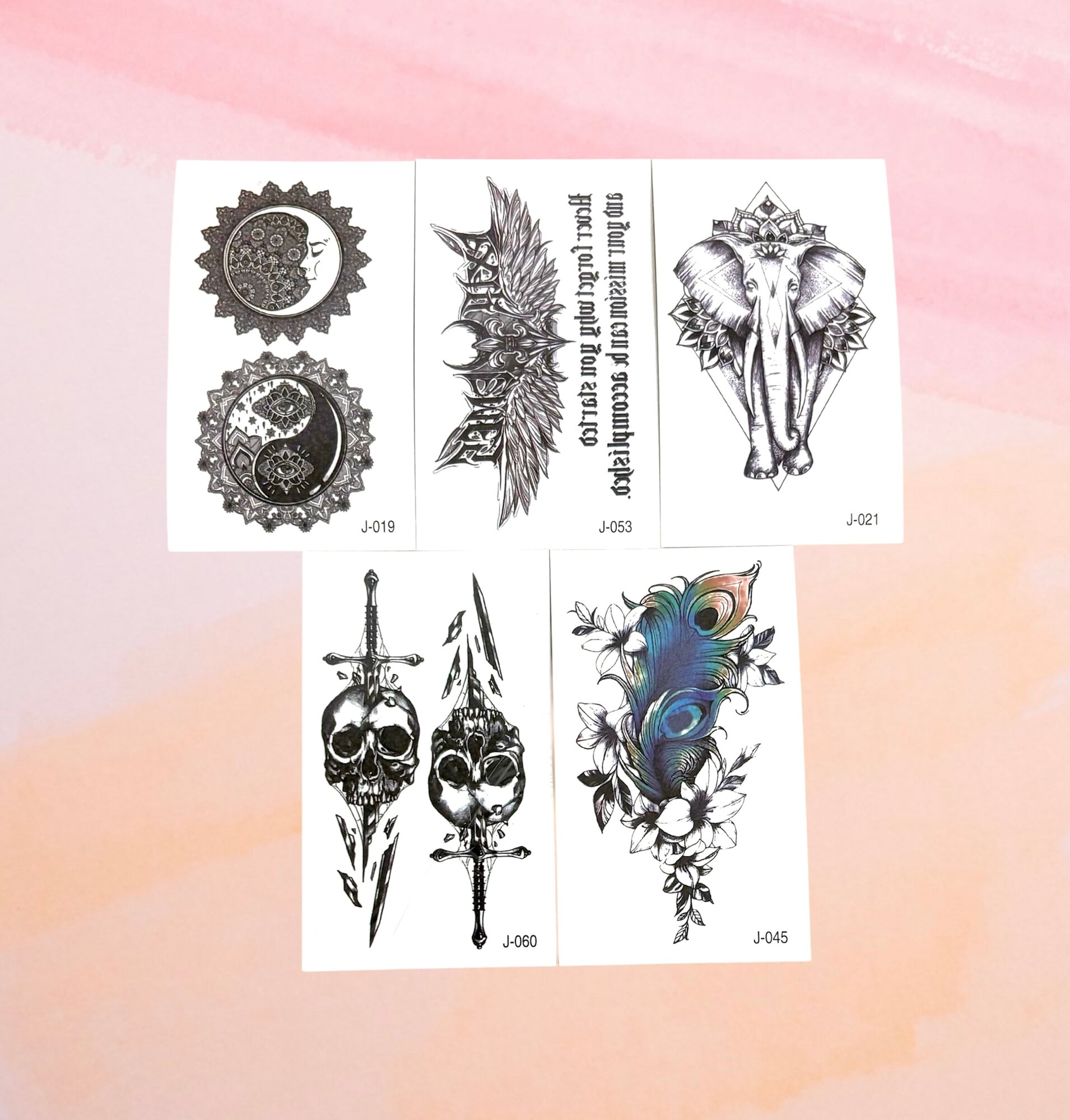 Набор переводных тату 5 листов с разнообразными эротическими рисунками для украшения тела