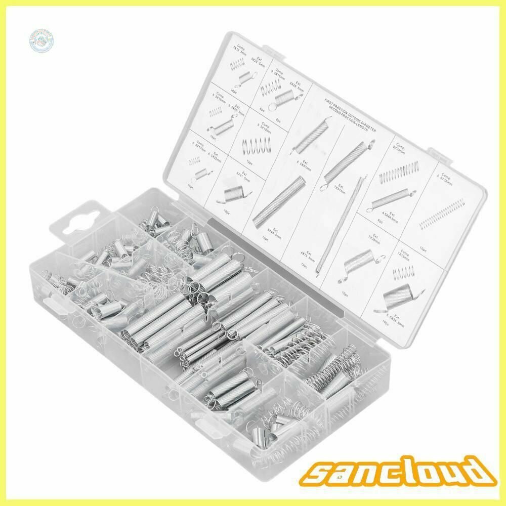 Комплект пружин 200 шт для дома и гаража, оцинкованная сталь C75, упругие сжимающие и разжимающие пружины для ремонта дверей, мебели, инструментов и DIY поделок