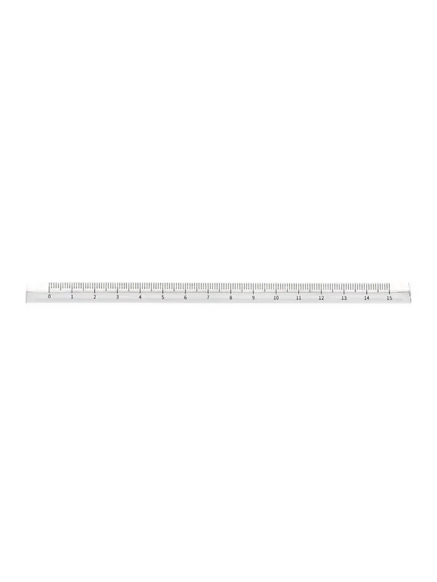 Прозрачная пластиковая треугольная линейка 15 см