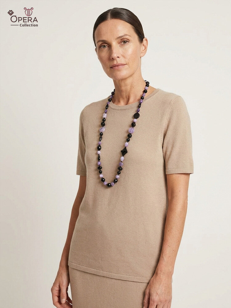 Бусы Minera, аметист, оникс, агат