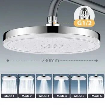 GROHE Тропический душ 230 мм Круглая форма верхнего душа Серебро с подсветкой