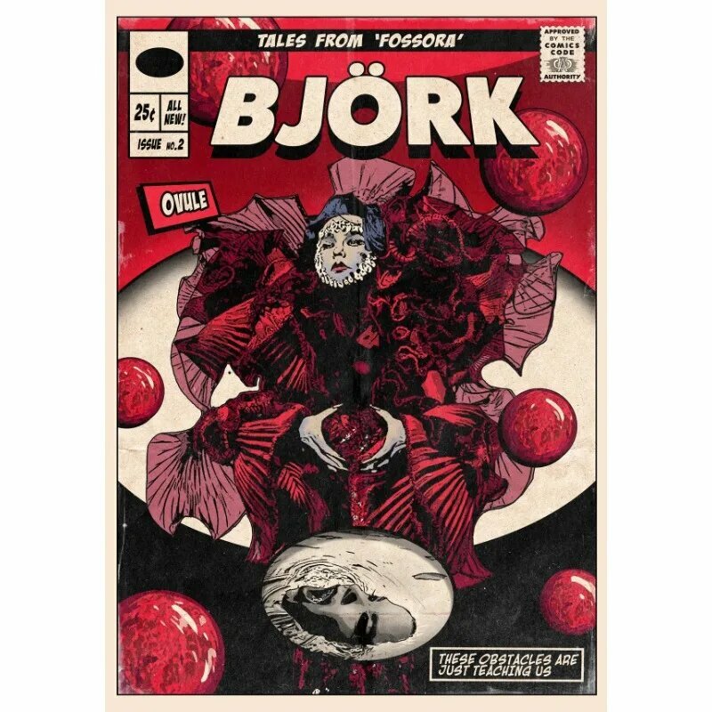 Печать на холсте Bjork "Fossora" Бордовый 50x70см