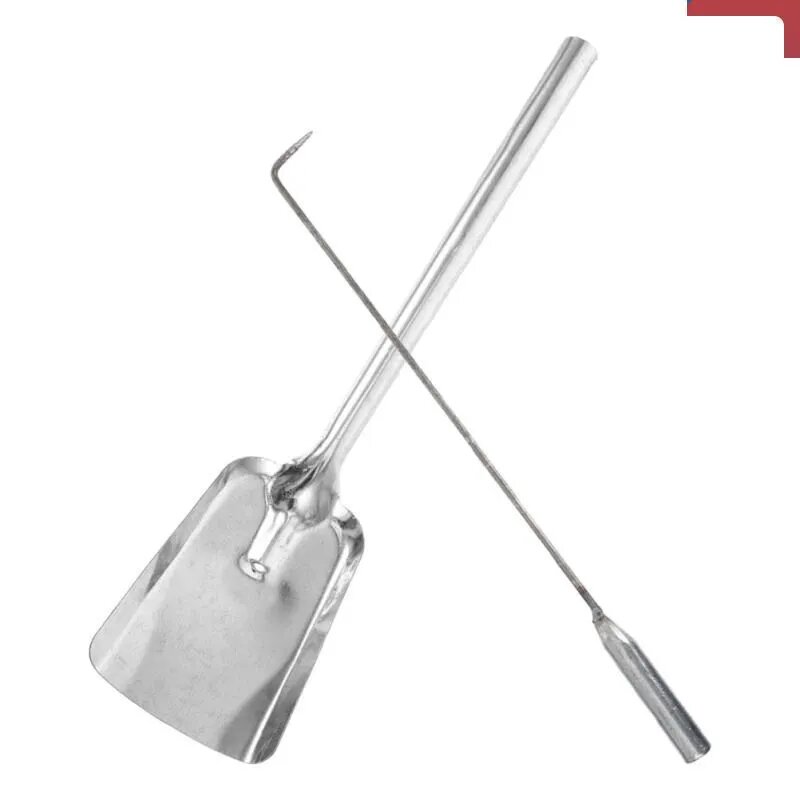 Набор лопат для угля для камина, щипцы для костра, серебро 40.00X9.50X2.50CM