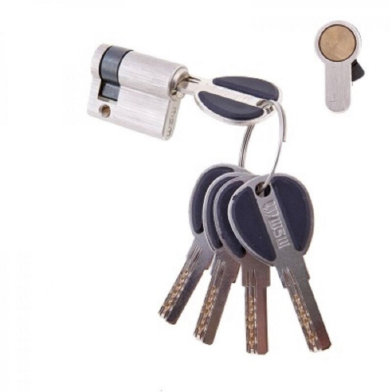 Цилиндровый механизм MSM C 30/10 мм SN матовый никель 5 перфорированных ключей