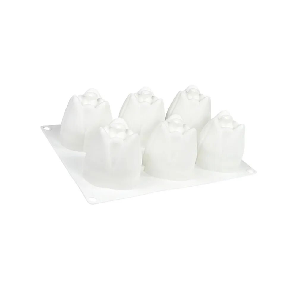 Формы для выпечки 3D-тюльпанов пищевого качества для домашнего инструмента для изготовления десертных свечей своими руками