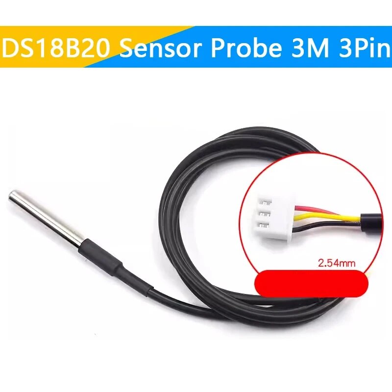 Датчик температуры DS18B20 кабель 100/200/300 см DS18B20 3M 3Pin