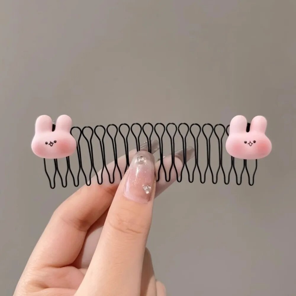 Металлическая расческа-гребень с челкой Розовый, 1