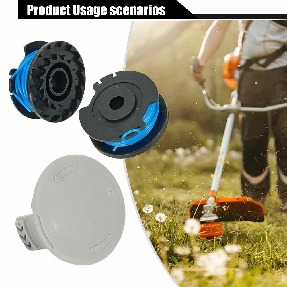 Катушка с леской 2шт для триммера Ryobi AC14RL3A + крышка AC14HCA, запасная леска для газонокосилки