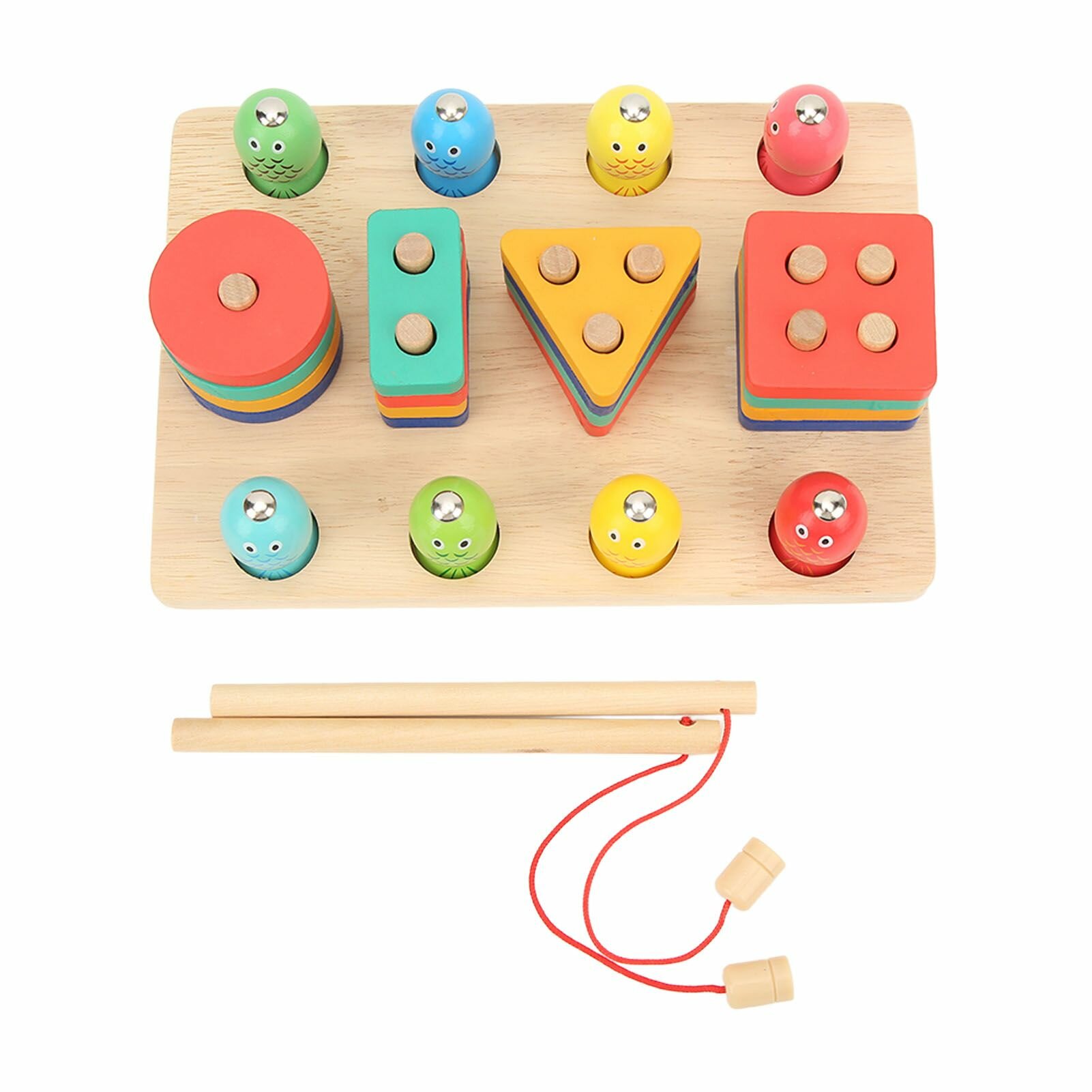 Деревянная игра "Рыбалка+формы", развитие координации с 3 лет